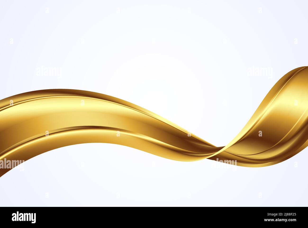 Soft golden wavy shapes.Abstract golden wave flow. Wavy relief. Cover ...