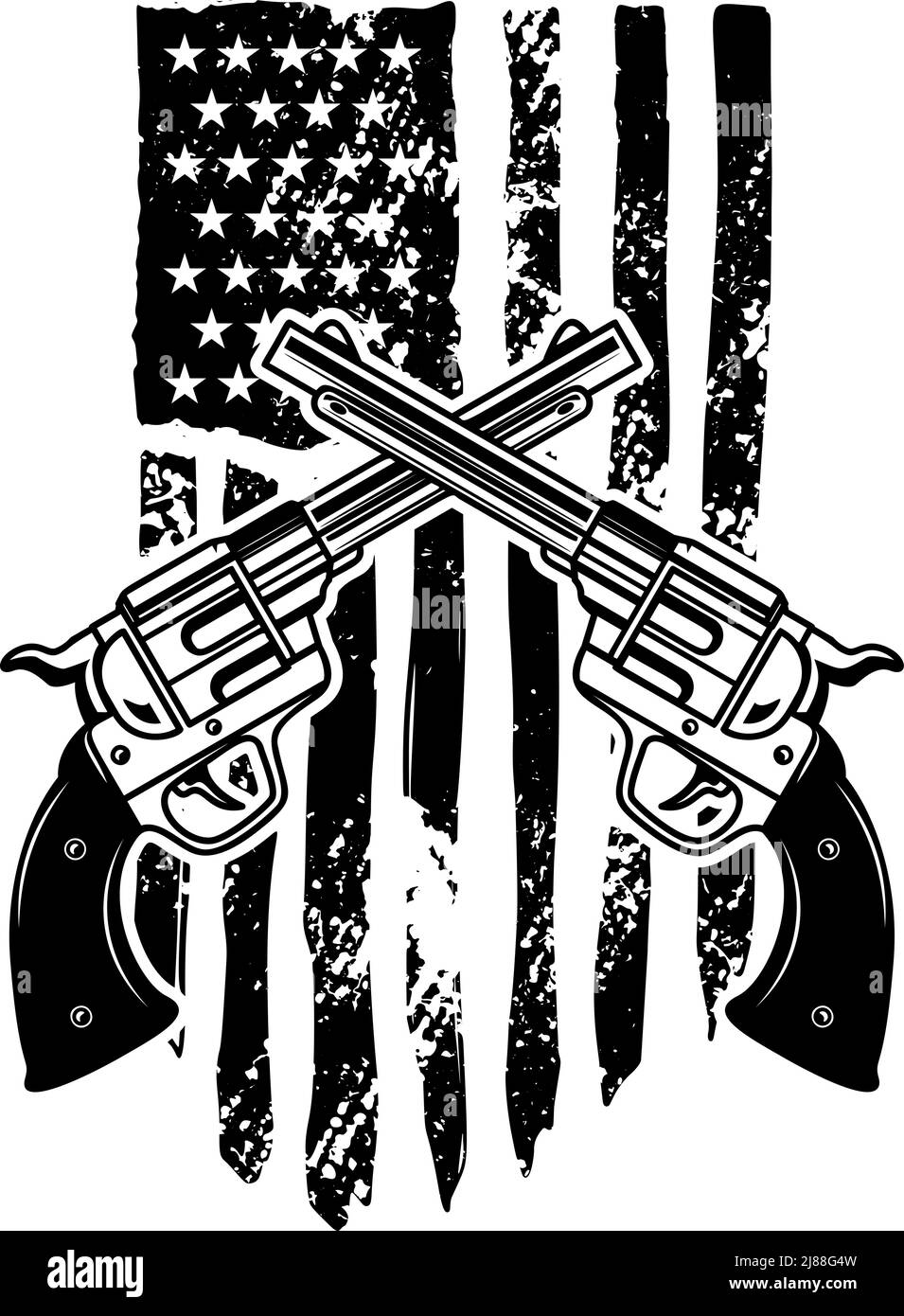 Crossed Revolvers Silhouette