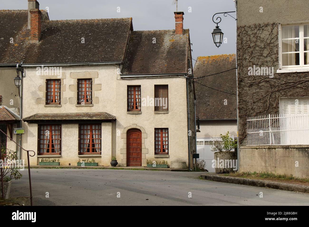A typical French village house in Fresselines, Creuse, France Stock ...