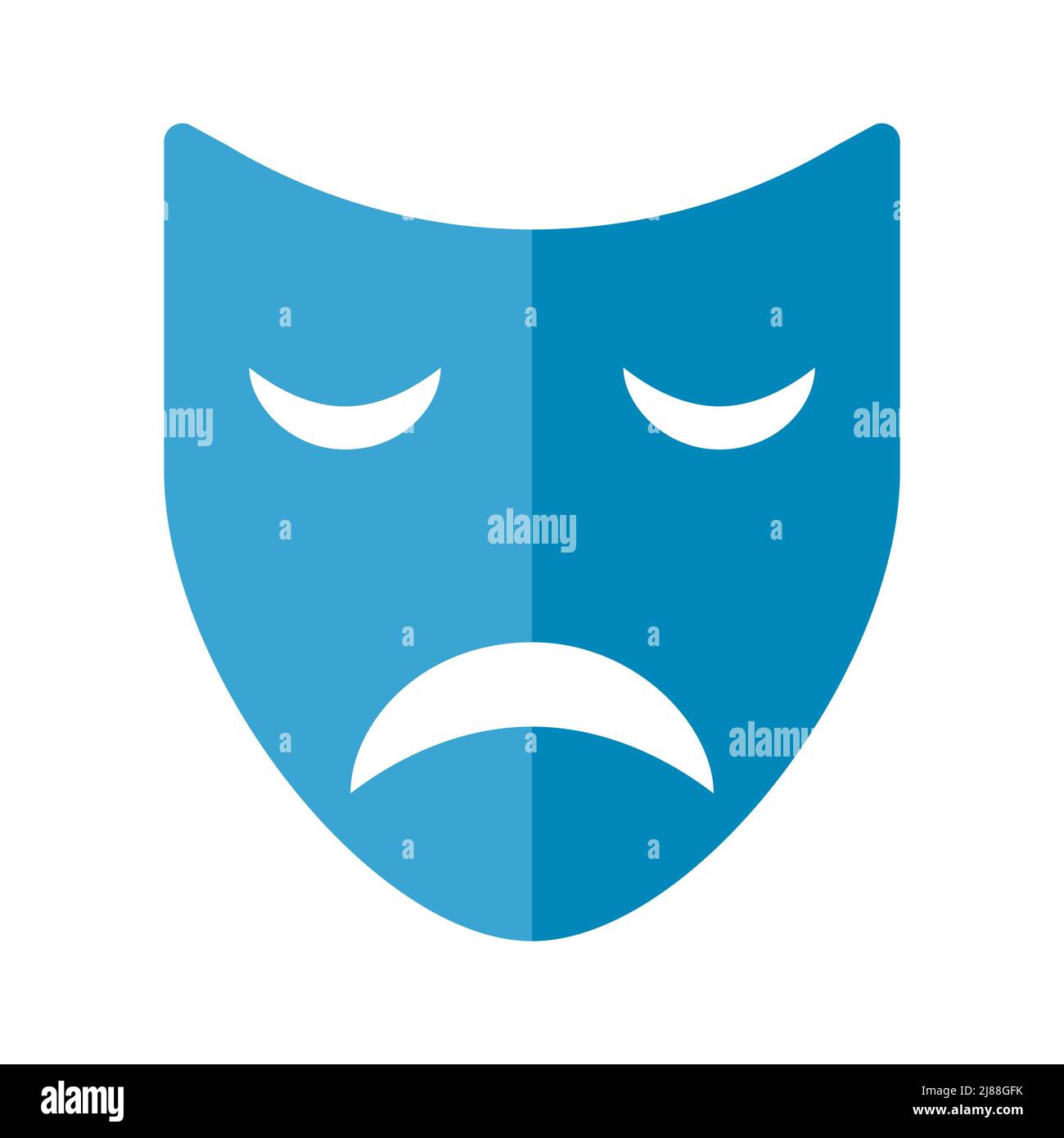 Theater face mask icon, emotion actor comedy and drama symbol, festival ...