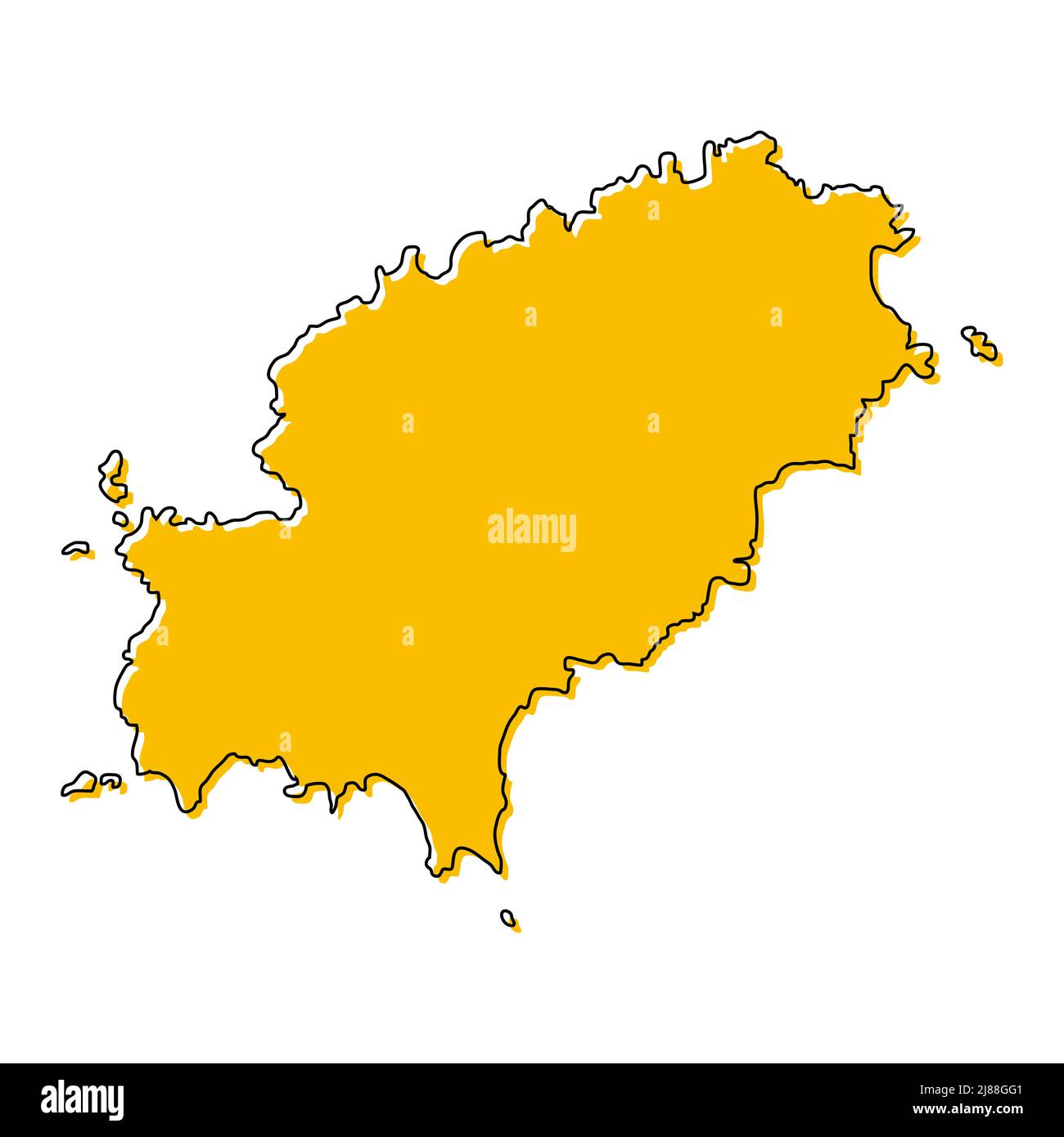 Ibiza high detail map island, spanish region flat sign, web design ...