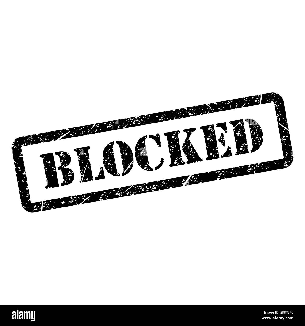 Blocked stamp symbol, label sticker sign button, text banner vector ...