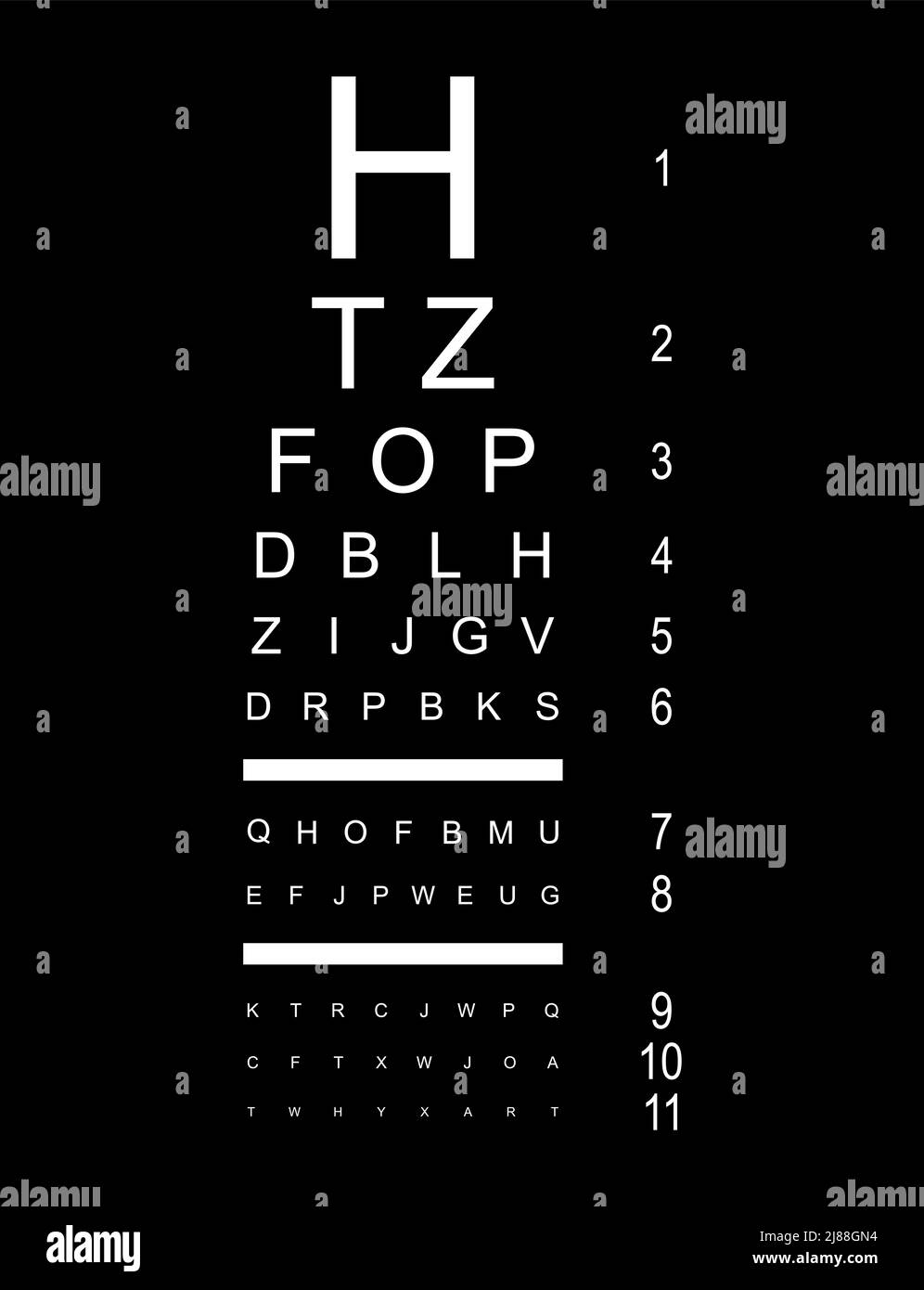 Test visual measure icon, optical chart letter symbol, optometrist ...