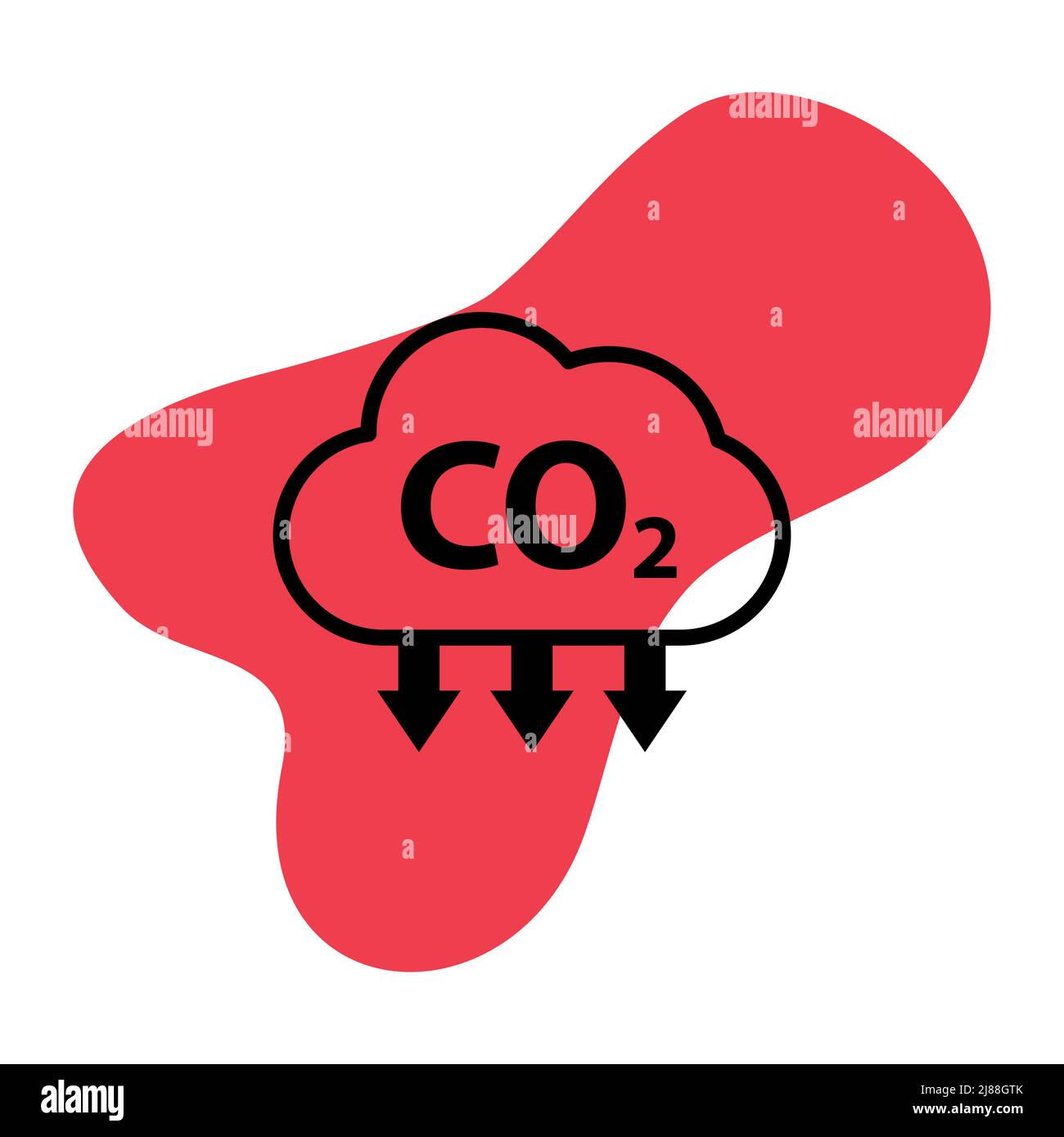 CO2 reduce cloud icon, clean global emission, environment eco design ...