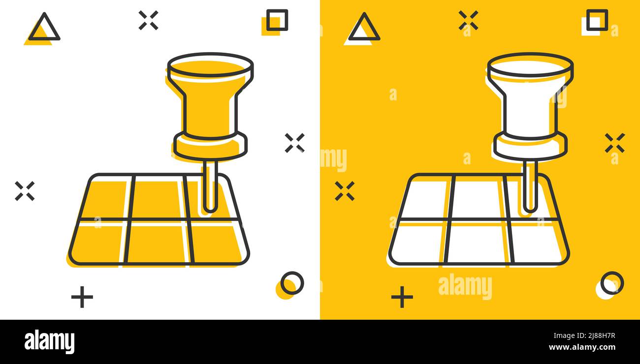 Map pin icon in comic style. gps navigation cartoon vector illustration ...