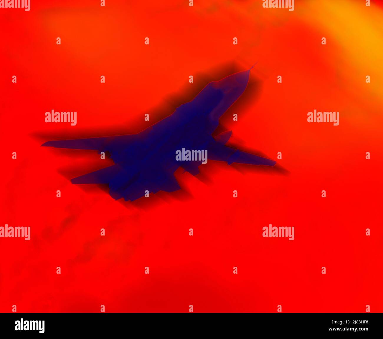 Night fighting Russian military fighter aircraft. Illustration of ...