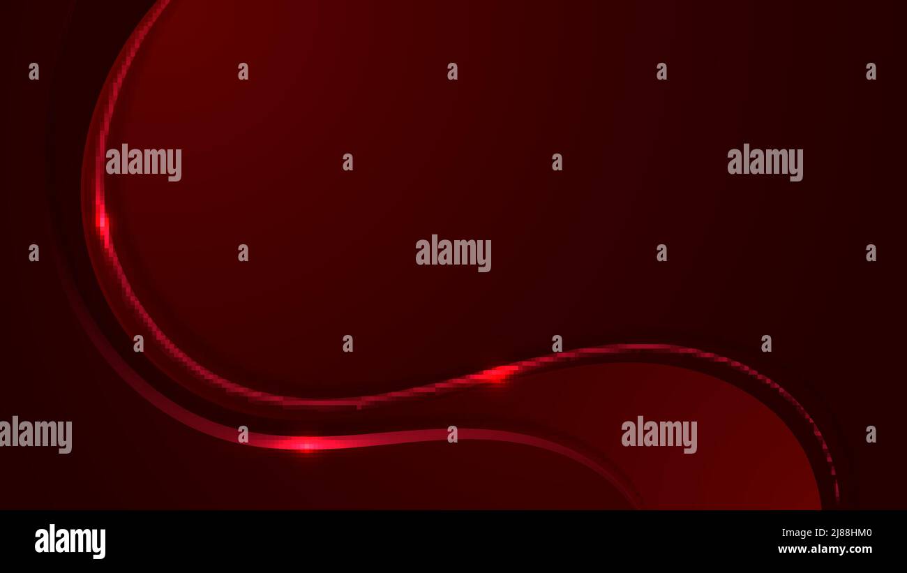Abstract background red wave shape and lines with lighting effect ...