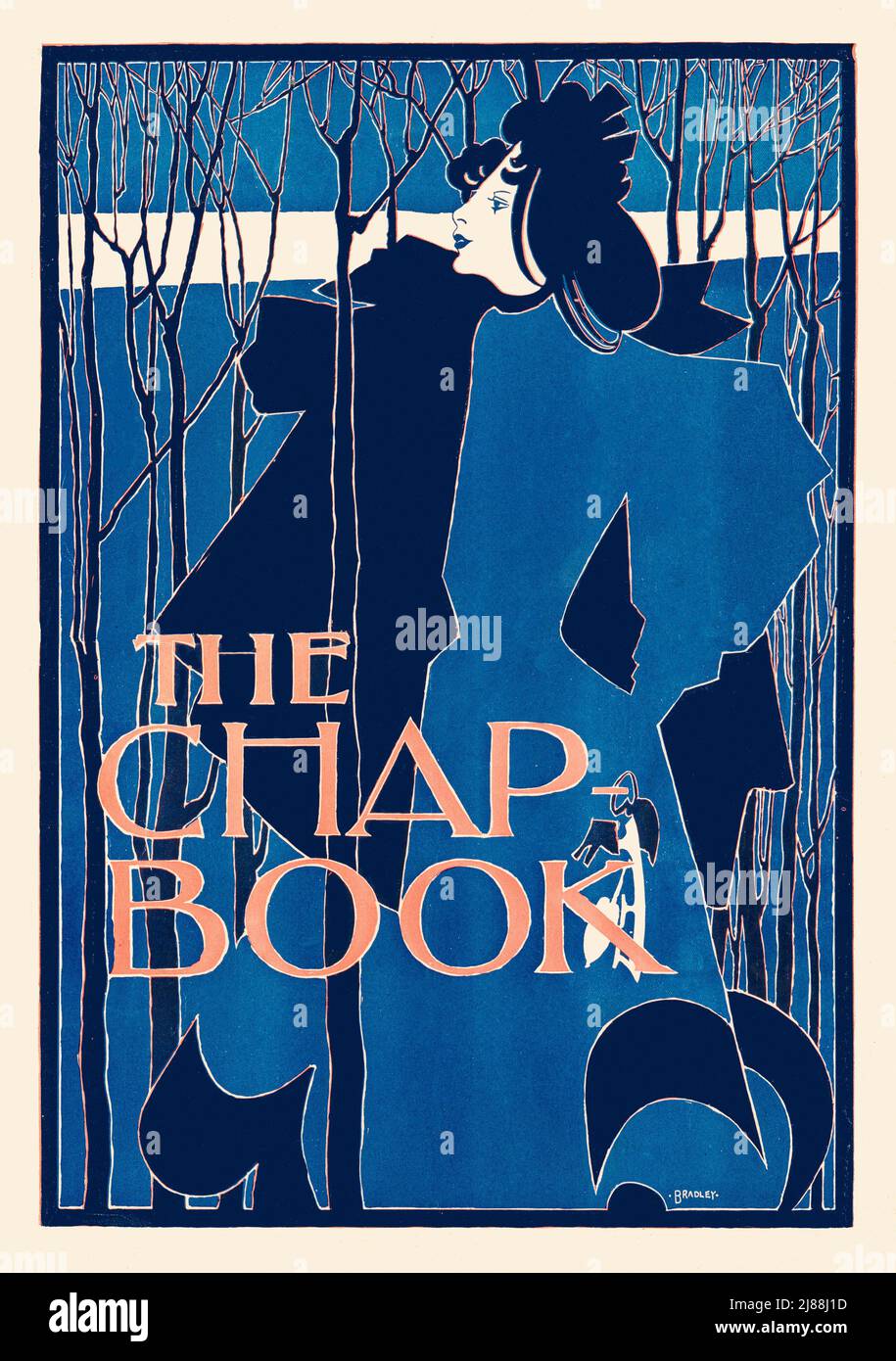 A late 19th century American Art Nouveau poster of a young woman amid ...