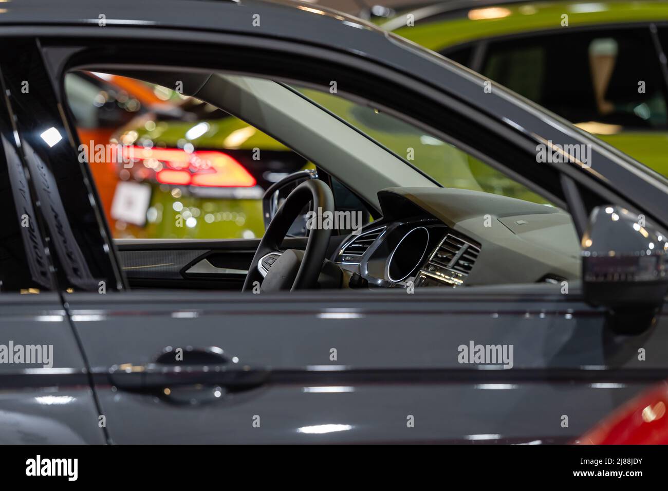 lots of new shiny cars, selective focuss, boheh, details, closeup ...