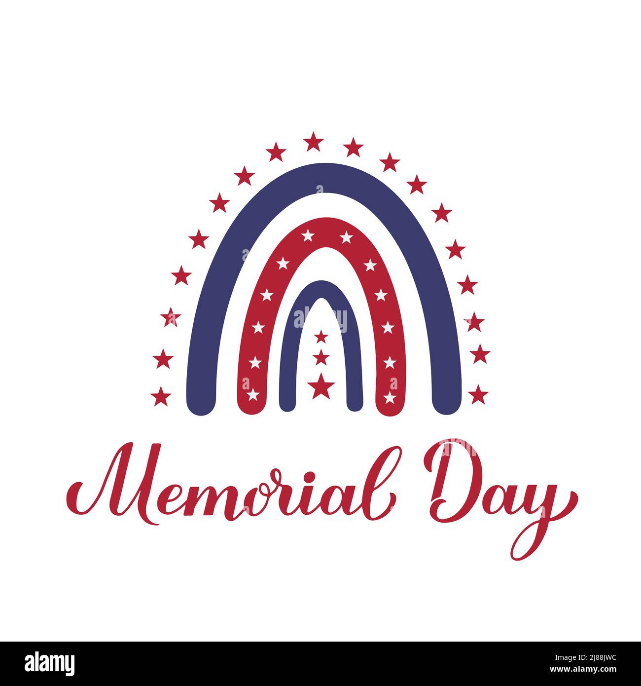 Memorial Day rainbow. American patriotic typography poster. Vector ...