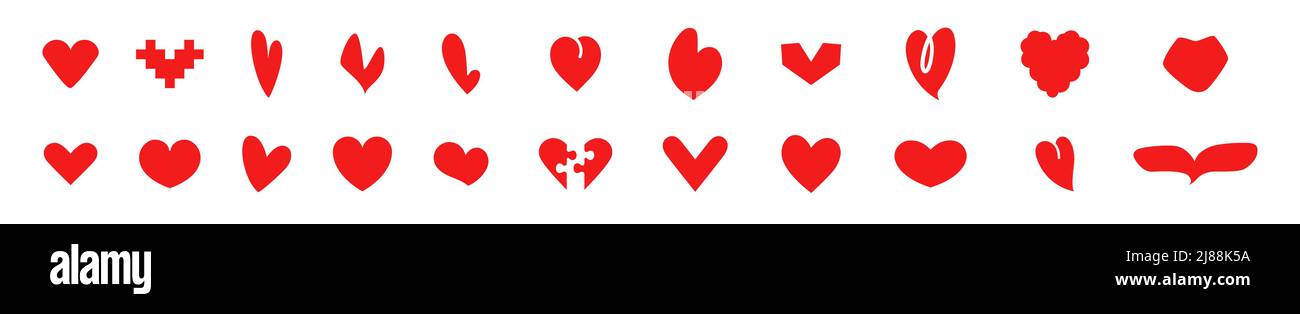 set of hearts of different shapes vector illustration Stock Vector ...