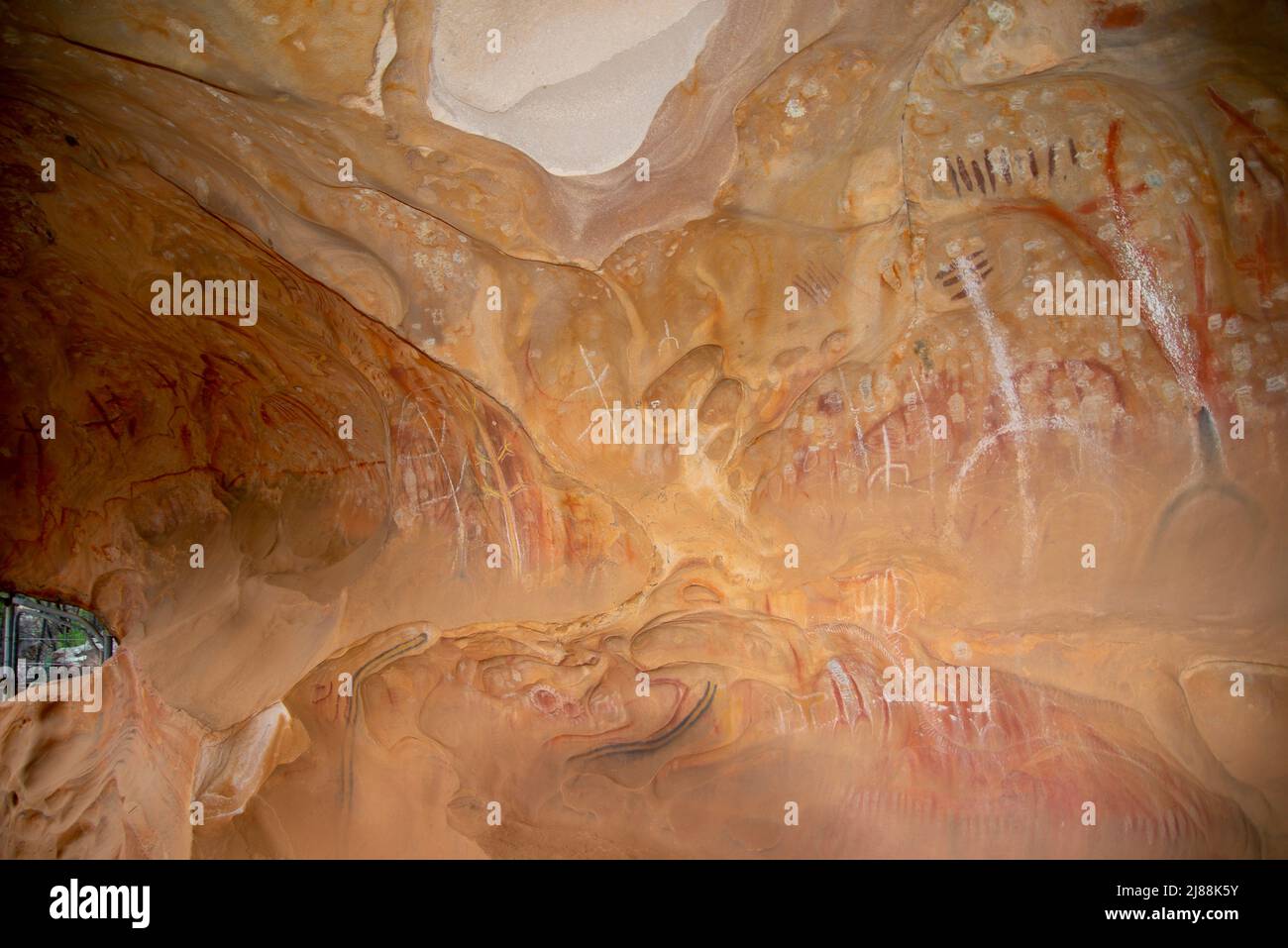 Prehistoric Cave Paintings of Arkaroo Rock - South Australia Stock ...