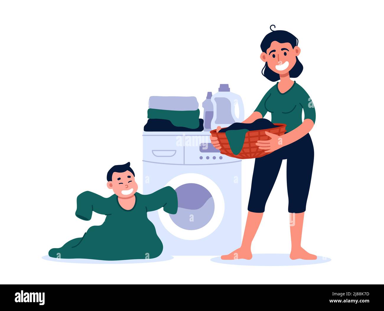 Child laundry basket Stock Vector Images - Alamy