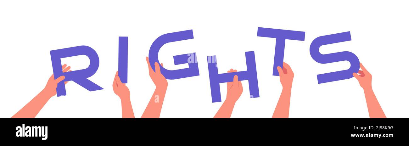 Hands hold words rights vector illustration Stock Vector Image & Art ...