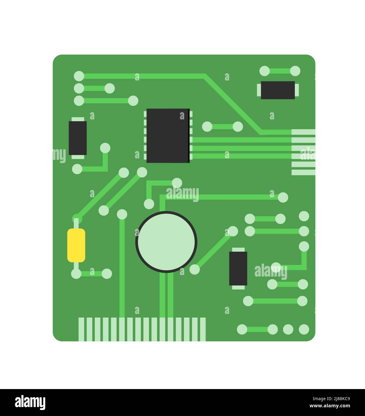 Radio Board With Elements And Tracks Element For Circuit Object Isolated On White Background