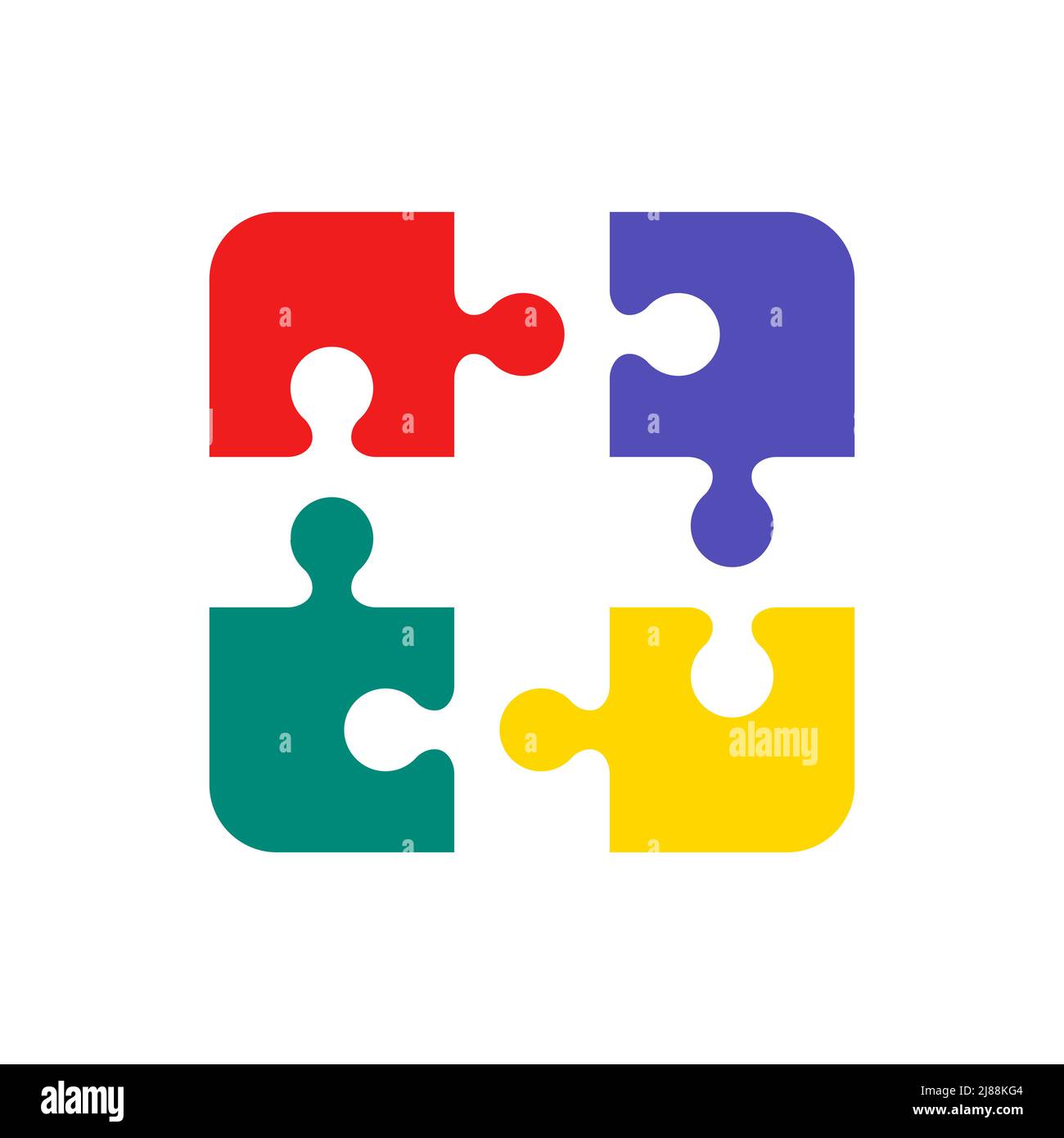 4 piece puzzle colorful vector illustration Stock Vector Image & Art ...