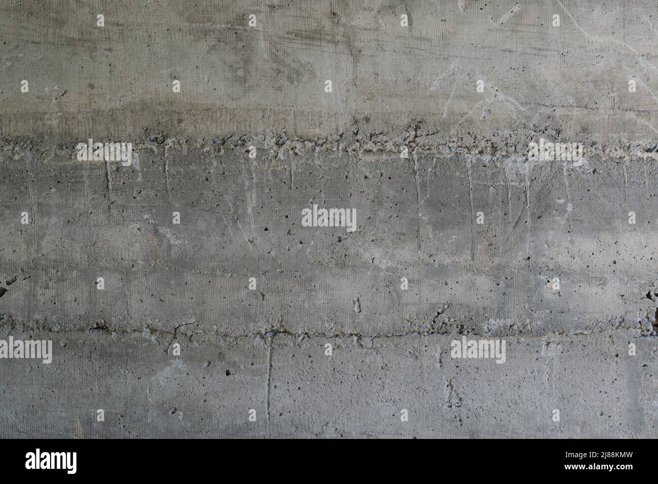 Texture of reinforced concrete laid in layers. Surface of old and dirty ...