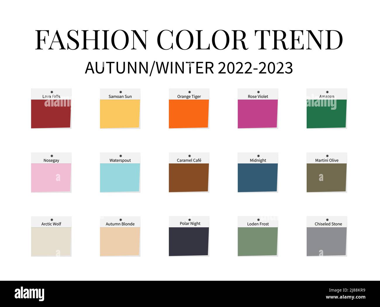 Fashion Color Trend Autumn - Winter 2022 - 2023. Trendy colors palette ...