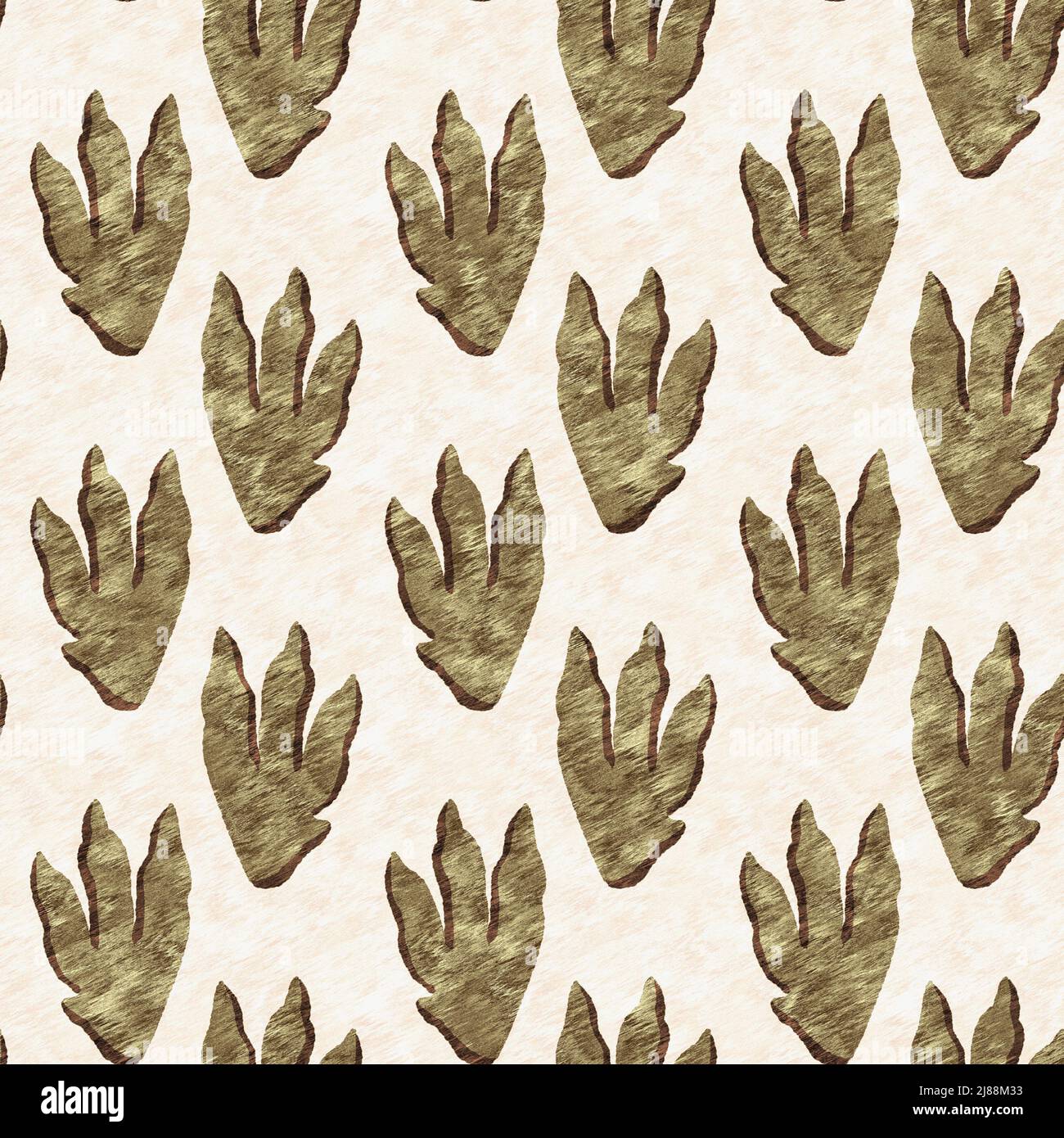 Brown hand drawn dinosaur foot print seamless pattern. Gender Neutral ...