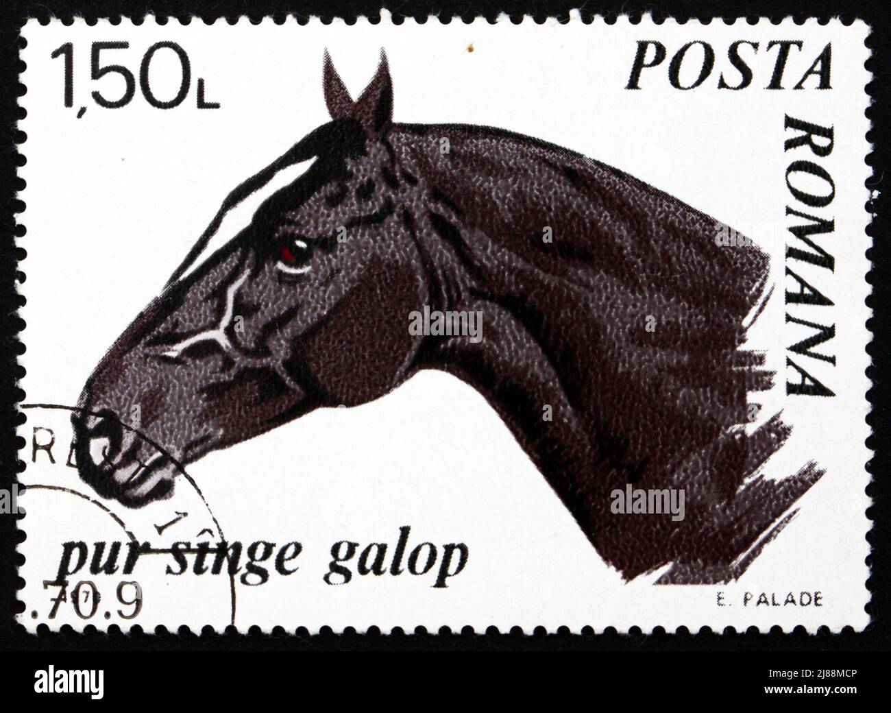 ROMANIA - CIRCA 1970: a stamp printed in the Romania shows Trotter ...