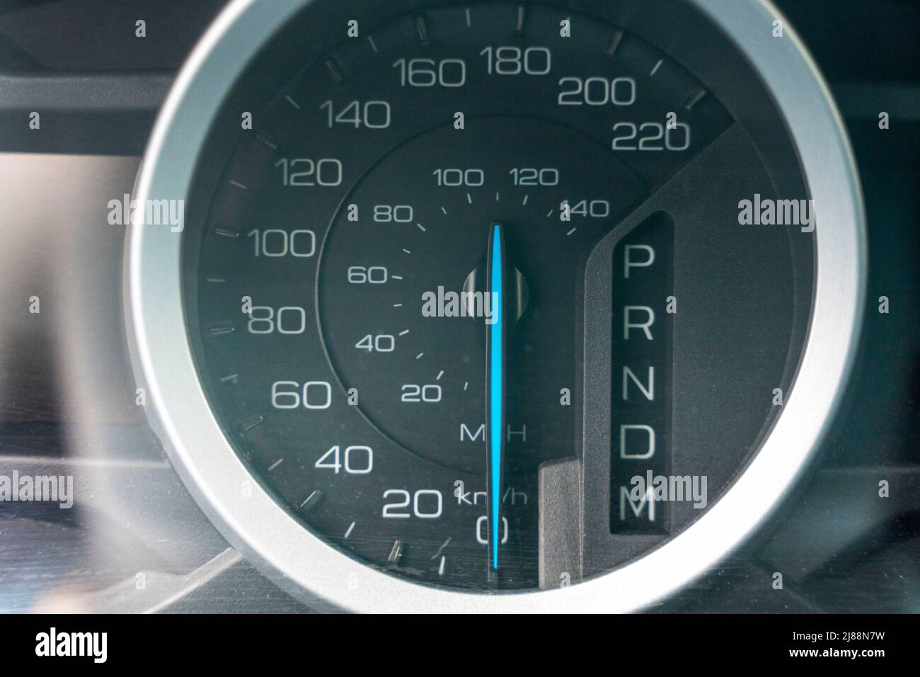 Speedometer of a modern car. Modern car interior details Stock Photo ...