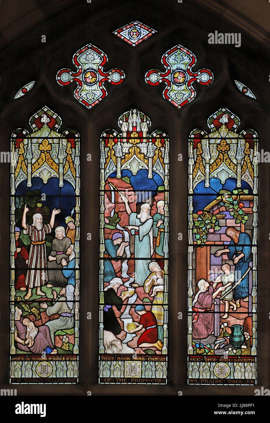 A stained glass window by Frederick Preedy c1873-6 depicting John the ...