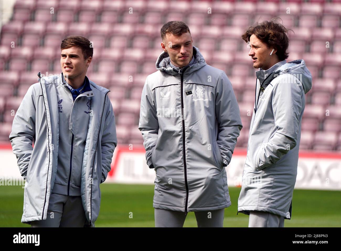 Rangers' Charlie McCann, Leon King and Alex Lowry (left-right) inspect ...