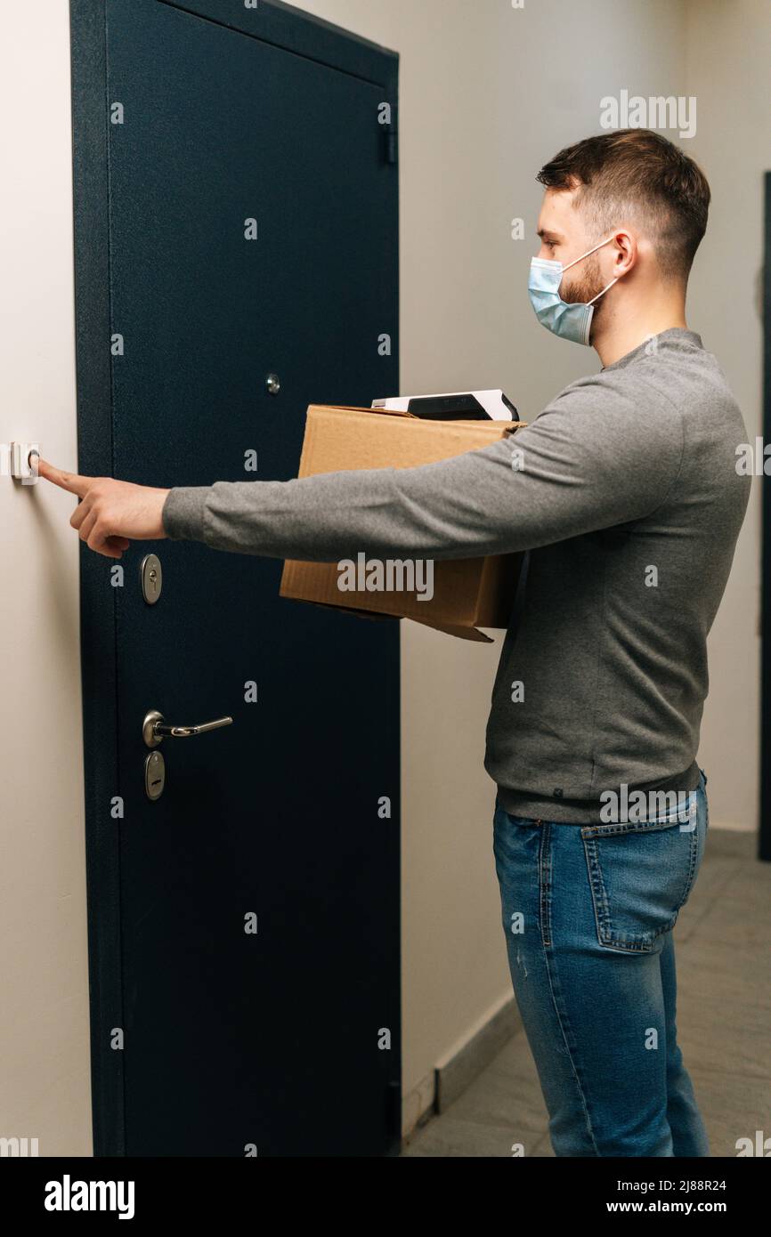 Ringing door bell mask hi-res stock photography and images - Alamy