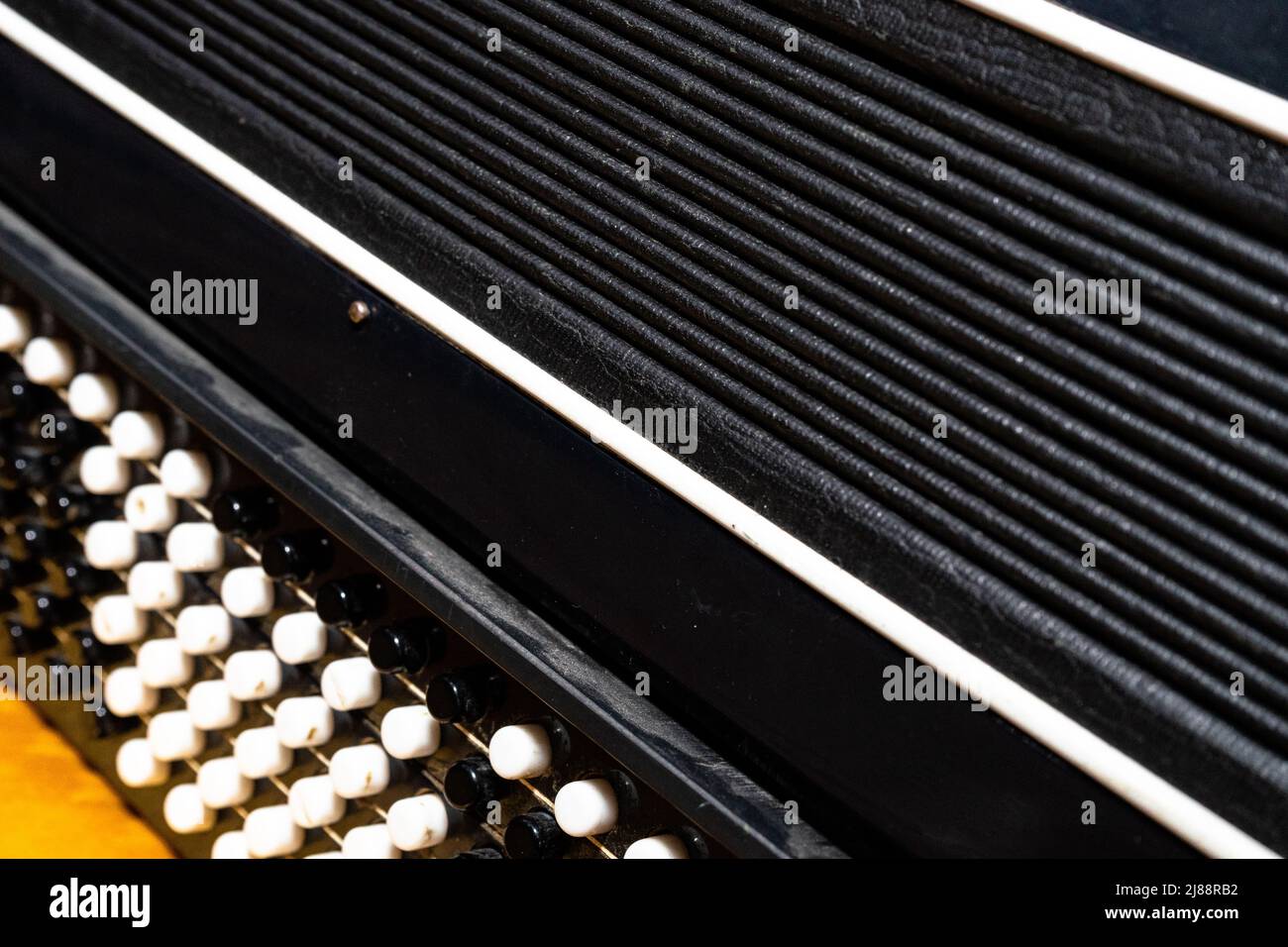 Accordion keys and bellows close up. Music instrument Stock Photo - Alamy
