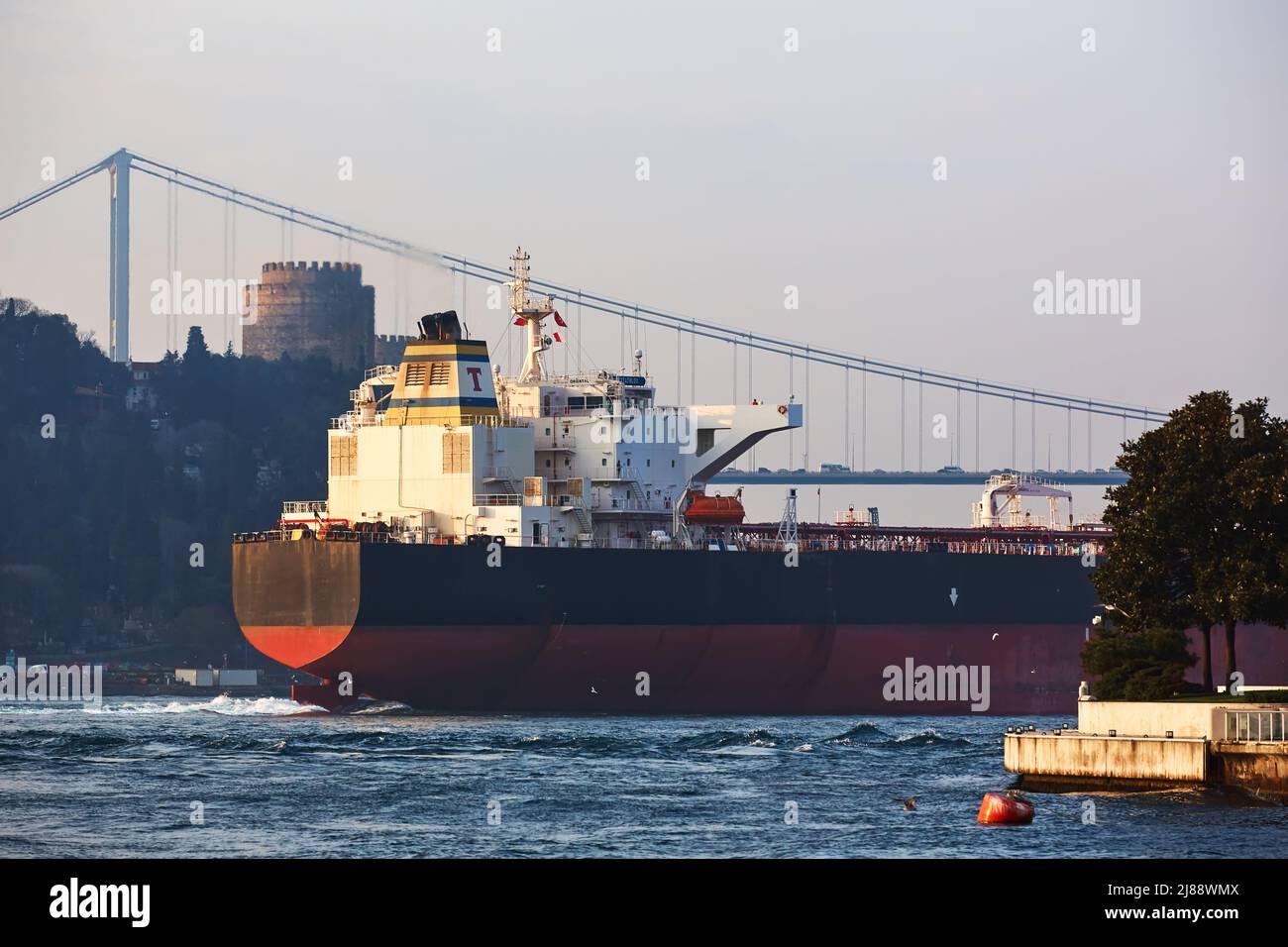 A cargo ship in the Bosphorus, Istanbul, Turkey Stock Photo - Alamy