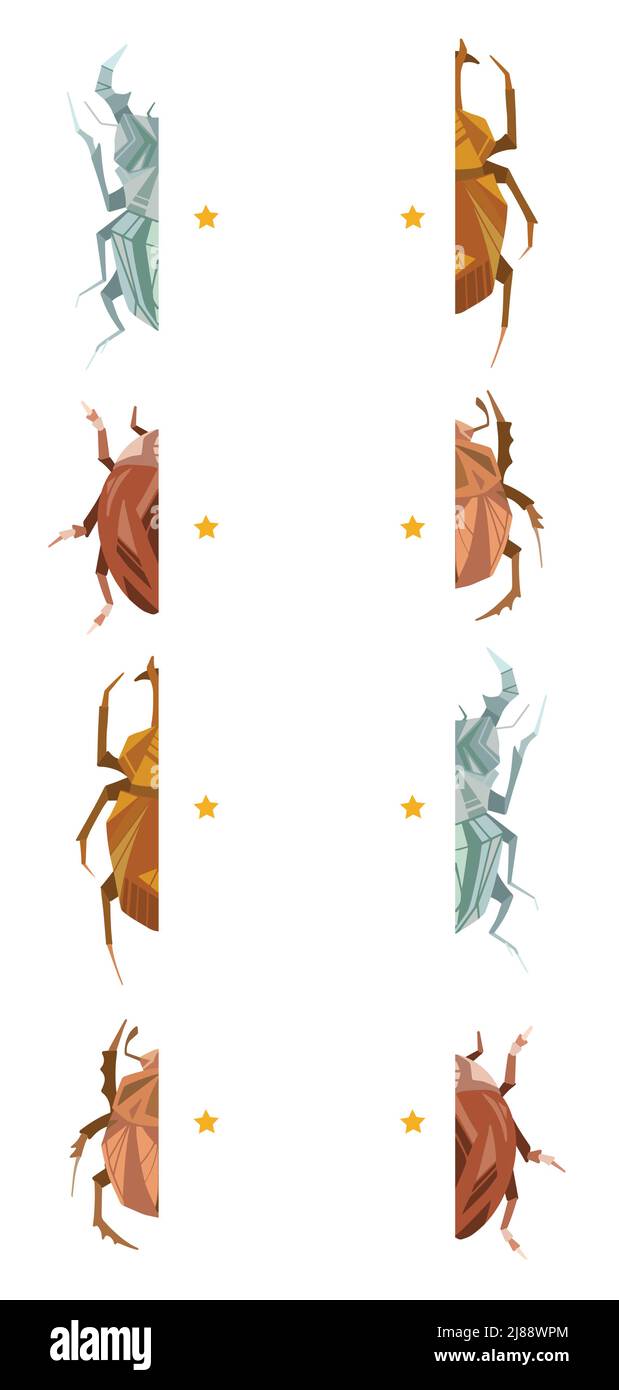 Find right half for insects. Match the halves. Children educational ...