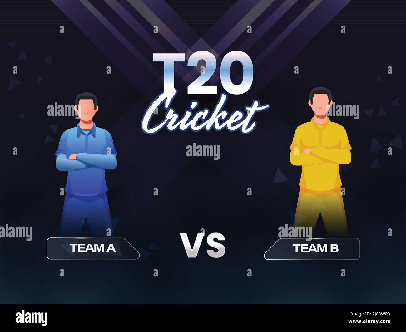 T20 Cricket Concept With Faceless Cricketer Players Of Participating ...