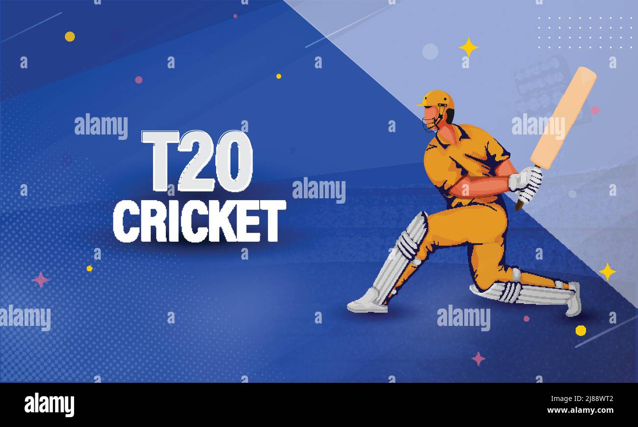 T20 Cricket Championship Banner Design With Batsman Player In Action ...