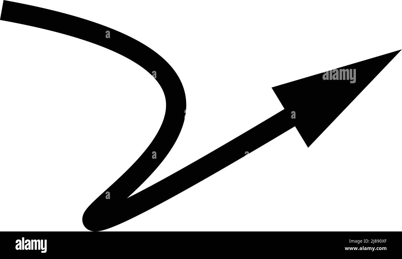 Silhouette icon of an ascending arrow. Editable vector Stock Vector ...