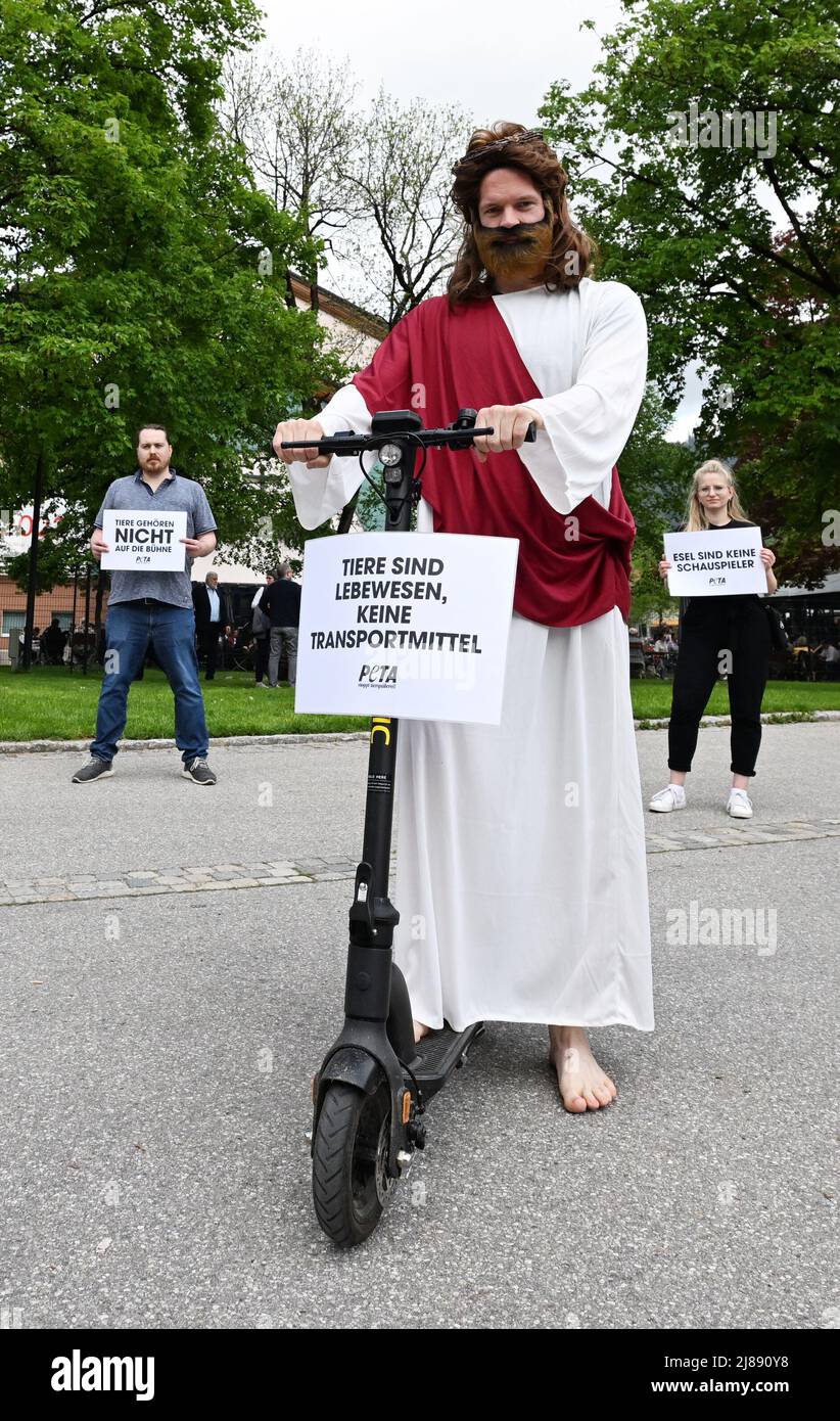 Oberammergau, Germany. 14th May, 2022. An activist from the animal ...