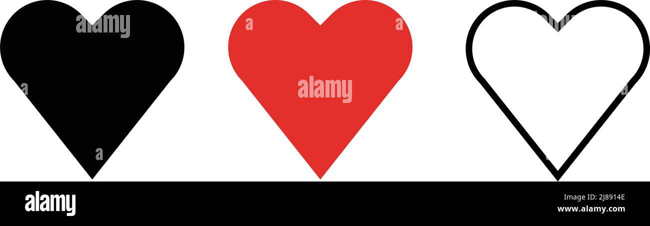 Heart icon set. Love and friendship. Editable vector Stock Vector Image ...