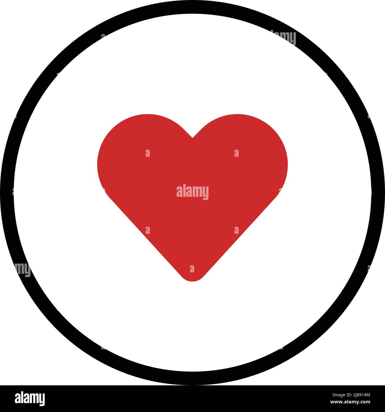 Heart icon in a round circle. Editable vector Stock Vector Image & Art ...