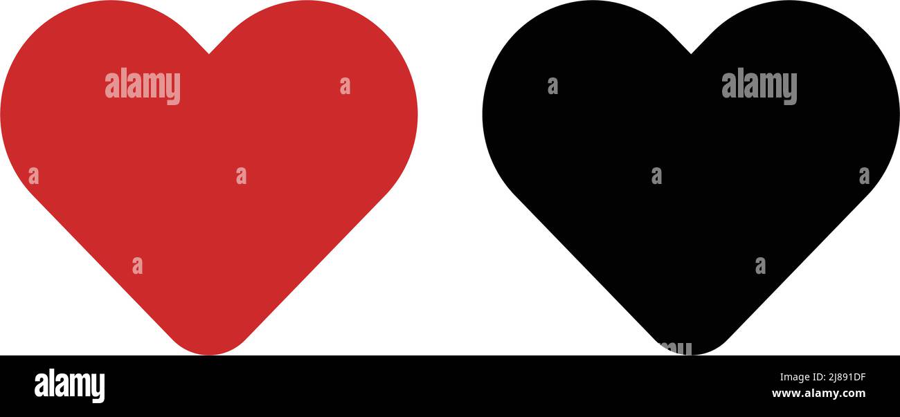 Heart mark icon set. Love and romance. Editable vector Stock Vector ...