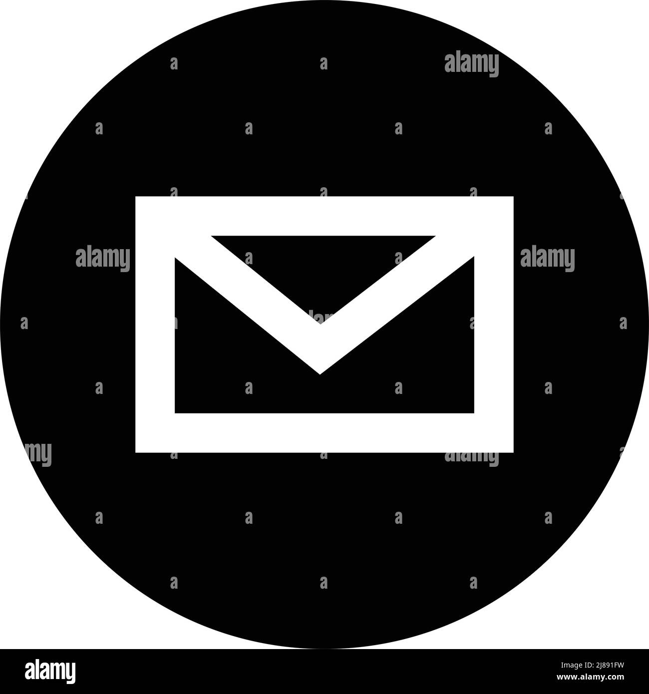 A round email icon. Envelope vector. Editable vector Stock Vector Image ...
