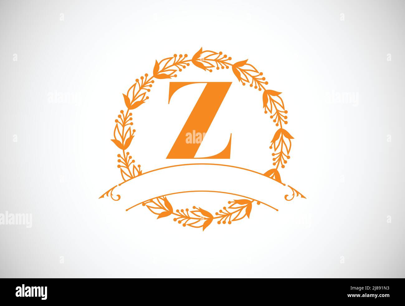 Floral Alphabet monogram letter Z. Monogram initials for wedding ...