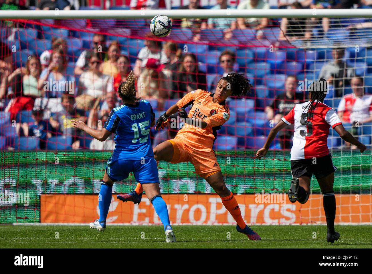 Rotterdam - Chasity Grant of Ajax Vrouwen, Goalkeeper Jacintha Weimar ...
