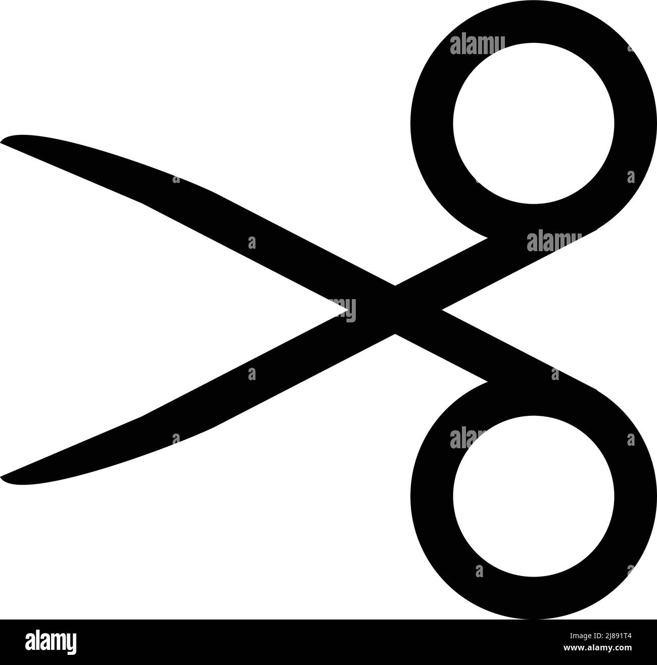 Scissors silhouette icon. Trimming and stationery vector. Editable ...