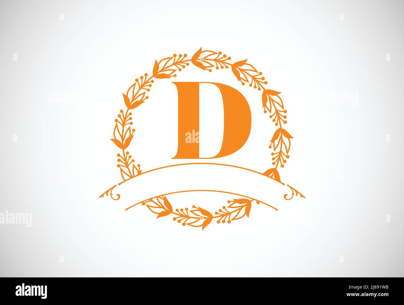 Floral Alphabet monogram letter D. Monogram initials for wedding ...