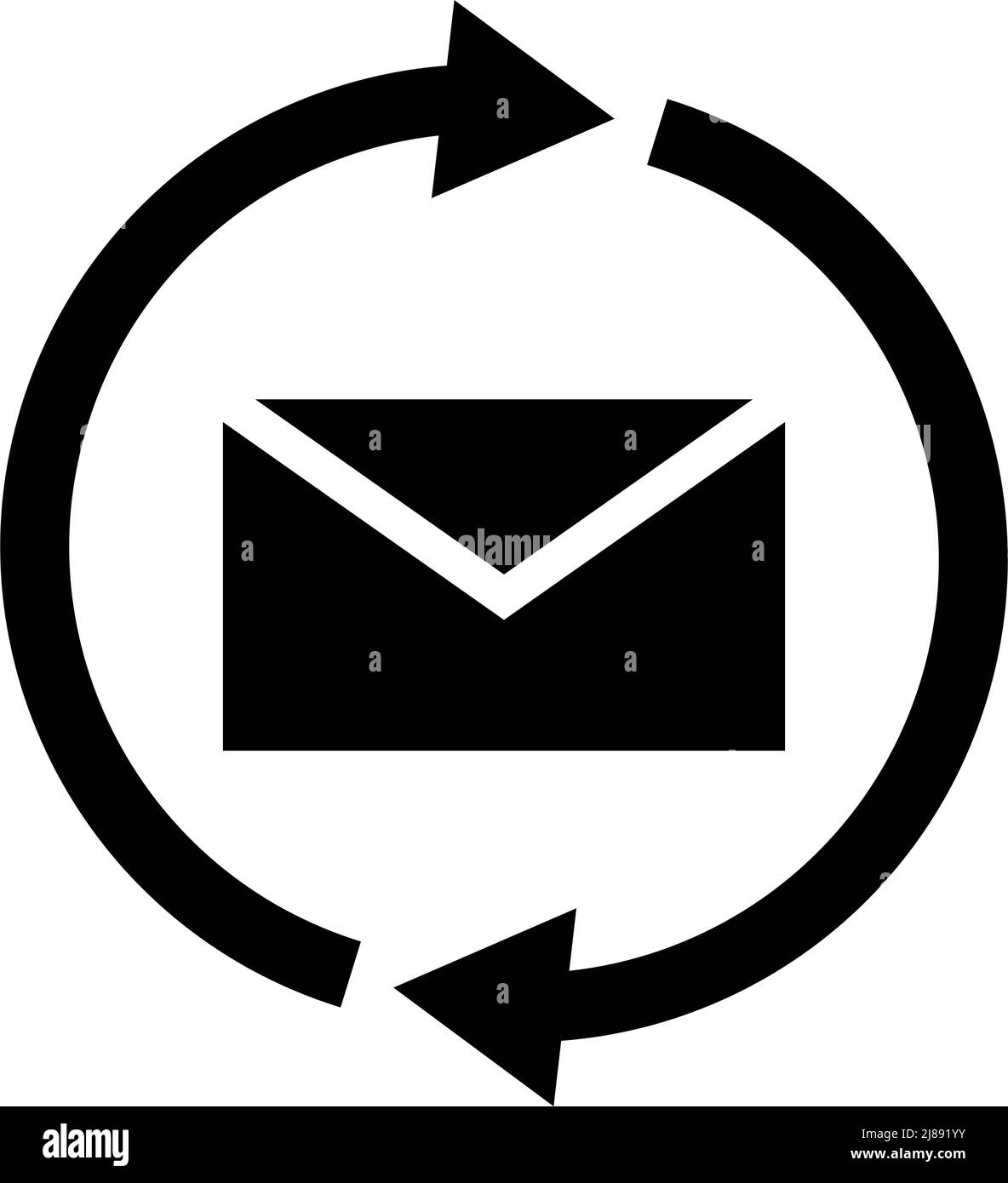 Rotating arrow and mail silhouette icon. Editable vector Stock Vector ...