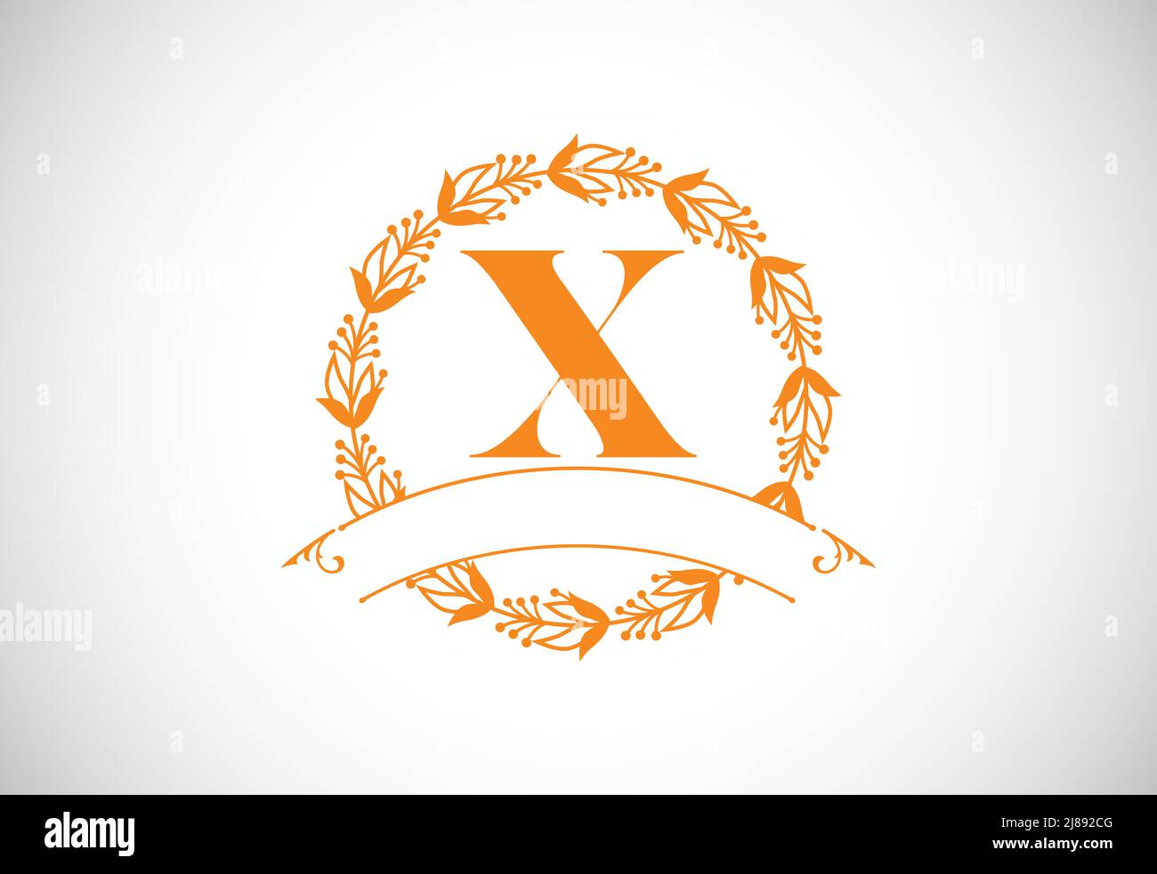 Floral Alphabet monogram letter X. Monogram initials for wedding ...