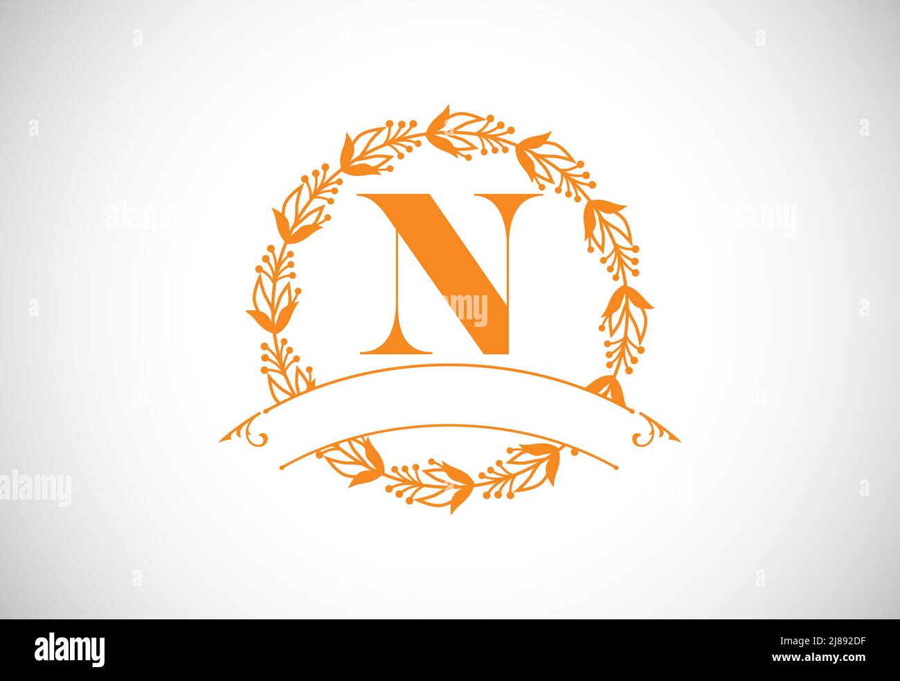 Floral Alphabet monogram letter N. Monogram initials for wedding ...