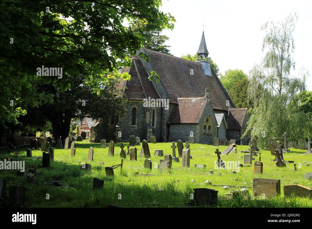 View of St Andrew's church, Coldred Road, Shepherdswell, Dover, Kent ...