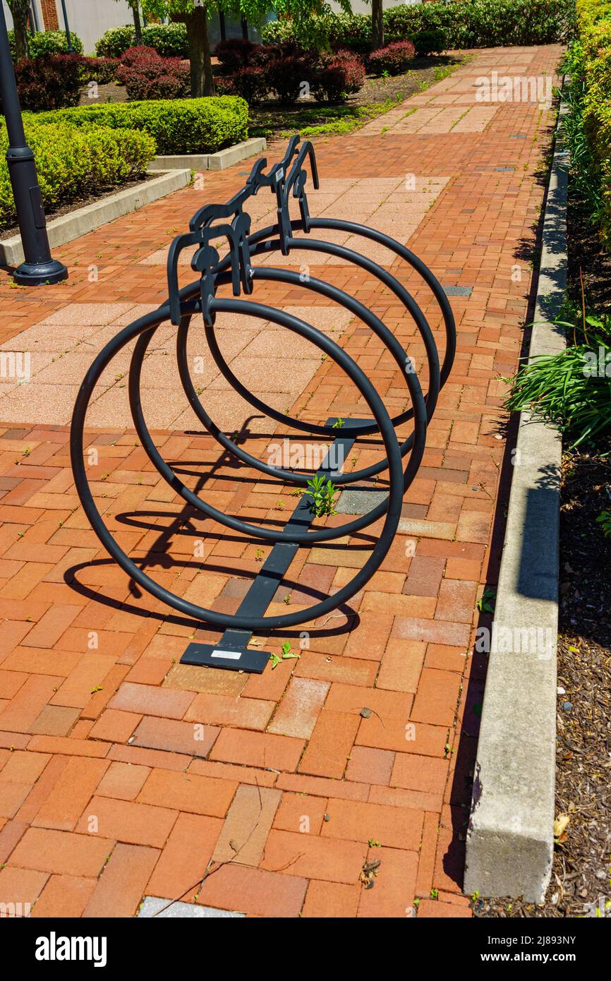 A modern bicycle rack based on an old-designed bicycle Stock Photo - Alamy
