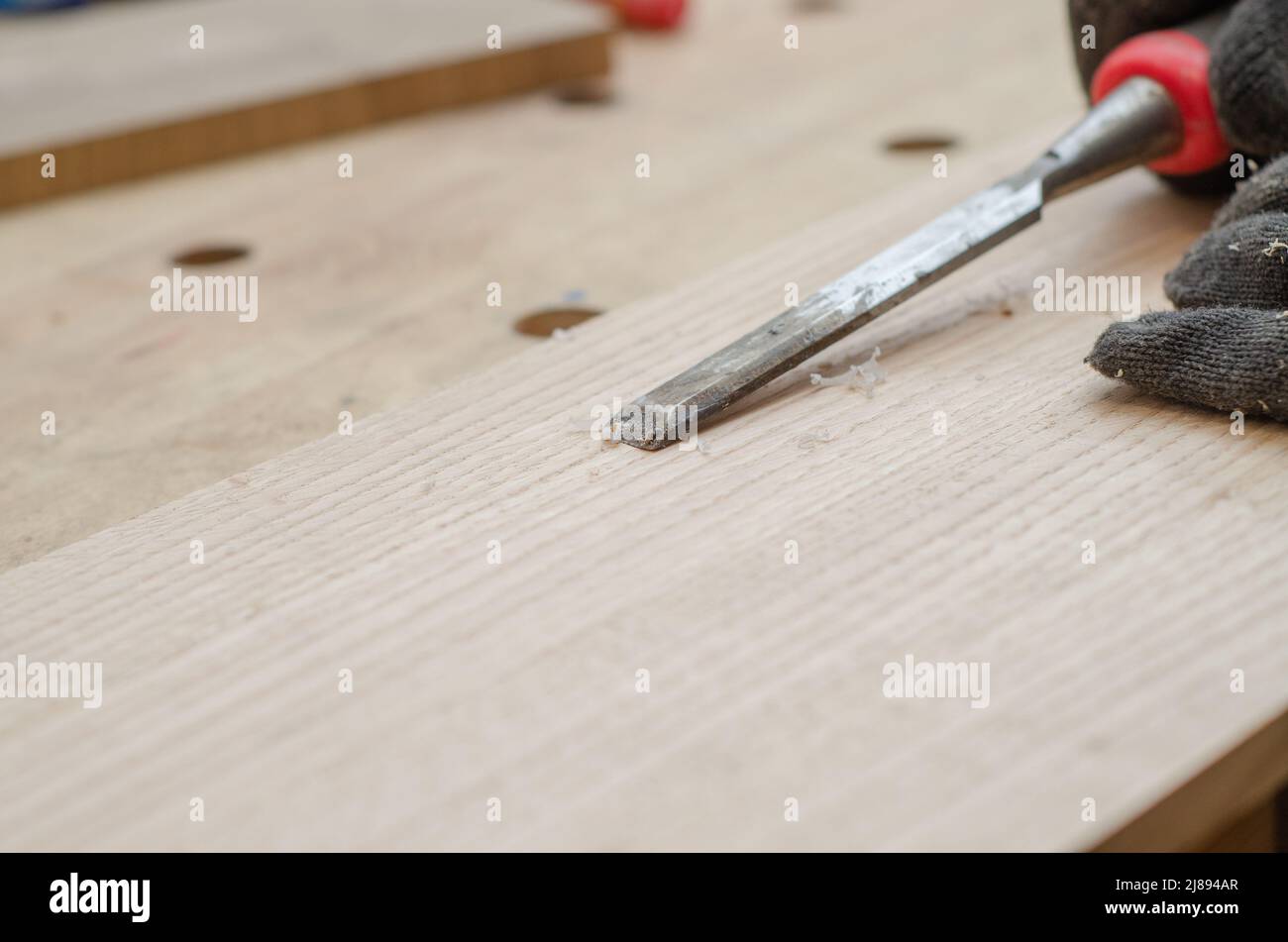 Close up carpenter using chisel hi-res stock photography and images - Alamy