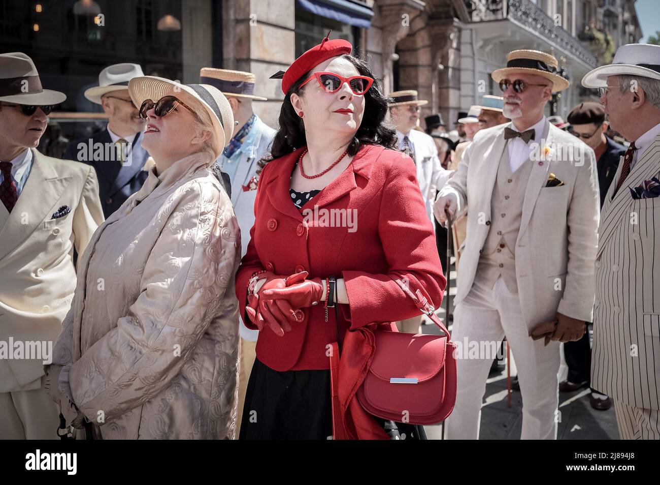 London, UK. 14th May 2022. The Grand Flaneur Walk. Impeccably dressed ...